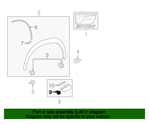 2015-2024 Lexus Wheel Opening Molding Clip 90467-08224 | OEM Vehicle Parts