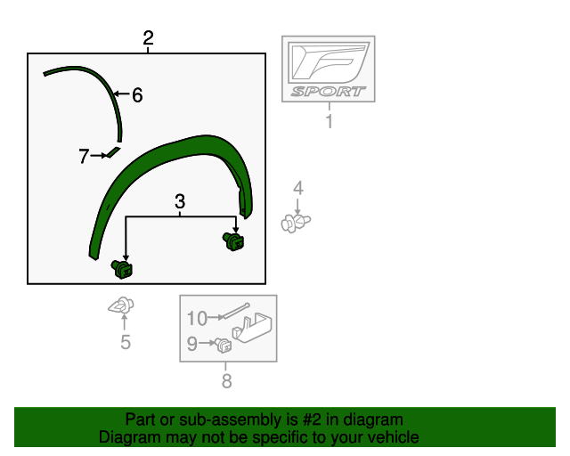 75602-78010 - Fender Flare 2015-2021 Lexus | AutoNationParts.com