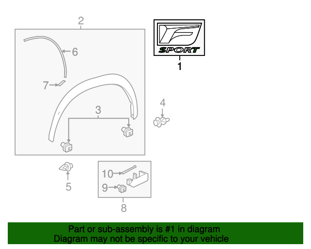 75361-78010 - Fender Emblem 2015-2021 Lexus | AutoNationParts.com