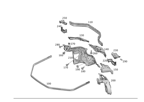 Engine Compartment Partition Wall, Wheel Well Detachable Parts for 2009 ...