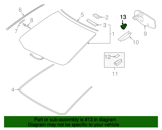 89943-78010 - Rain Sensor Cover - 2015-2021 Lexus | MyLexusParts