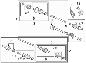 44305-T6Z-A01 - Drive Shaft Assembly R - 2017-2019 Honda Ridgeline | Genuine Honda Parts