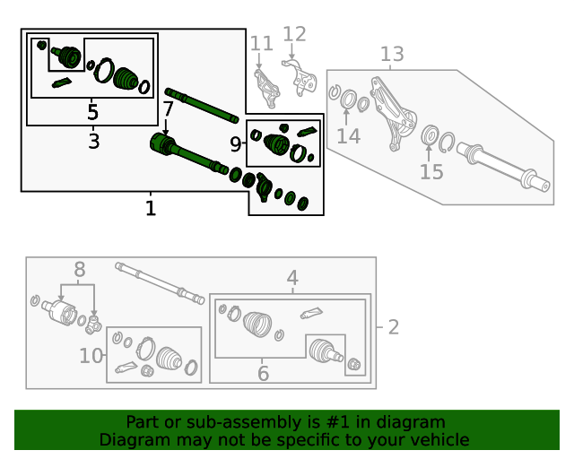44305-T6Z-A01 - Drive Shaft Assembly R - 2017-2019 Honda Ridgeline | Genuine Honda Parts