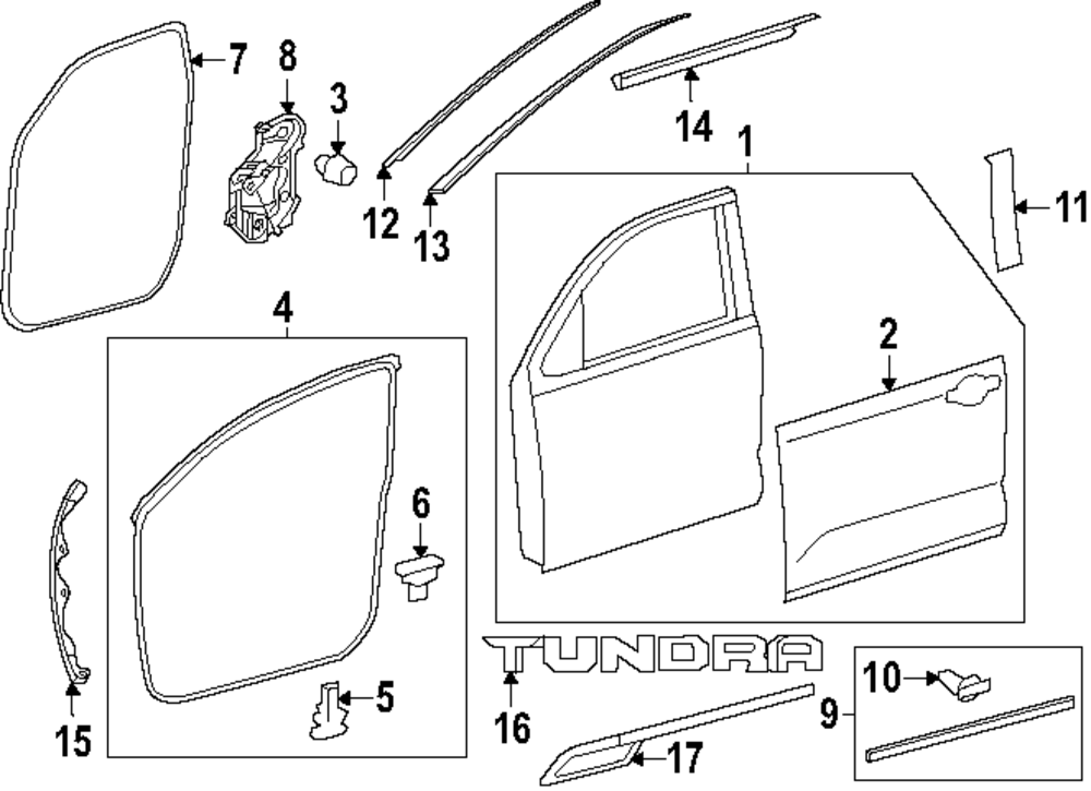 2022-2025 Toyota Front Weather-Strip 67865-0C040 | Toyota Parts Center