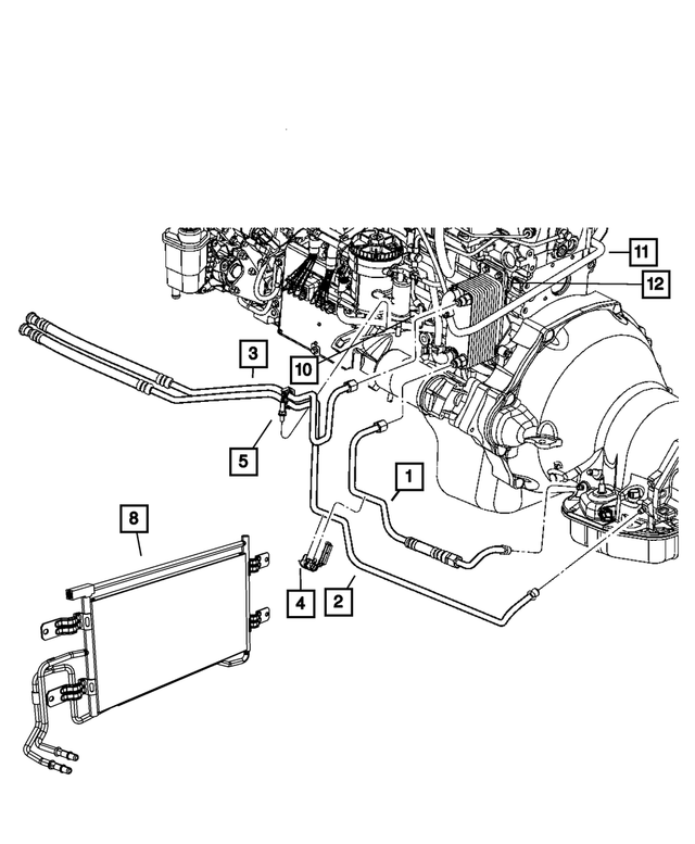 2001-2006 Dodge OEM NEW 2003-2005 Mopar Dodge Ram 2500 3500 5.9L Oil Cooler Hose Upper 5179086AA ...