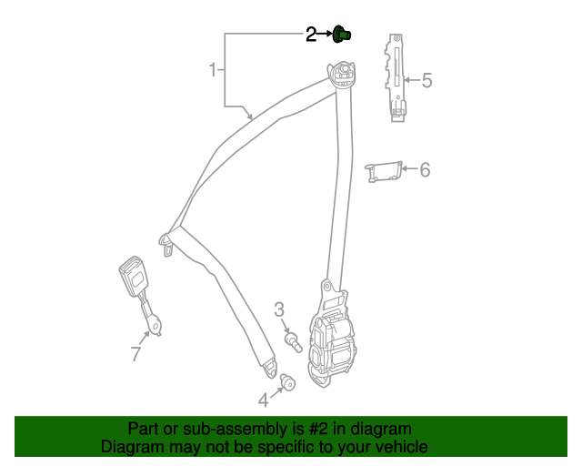 008-990-82-04 - Retractor Assembly Upper Bolt 2014-2023 Mercedes-Benz ...