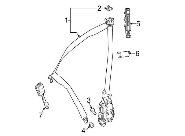 008-990-82-04 - Retractor Assembly Upper Bolt 2014-2023 Mercedes-Benz ...