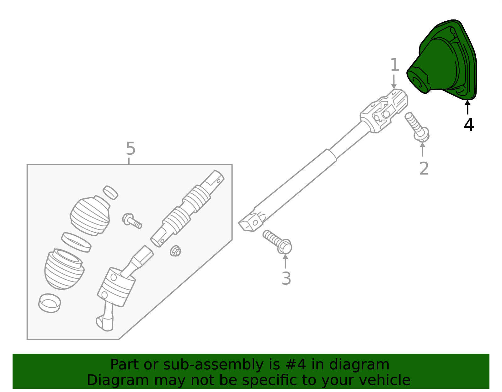 2019-2025 GM Intermediate Steering Shaft Boot 86803987 GM ...