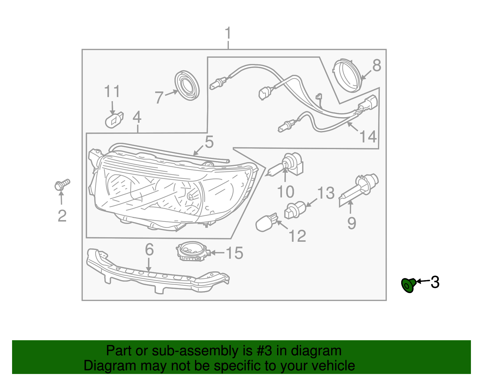 2002-2008 Subaru Headlamp Assembly Grommet 909300049 | Subaru Parts Guys