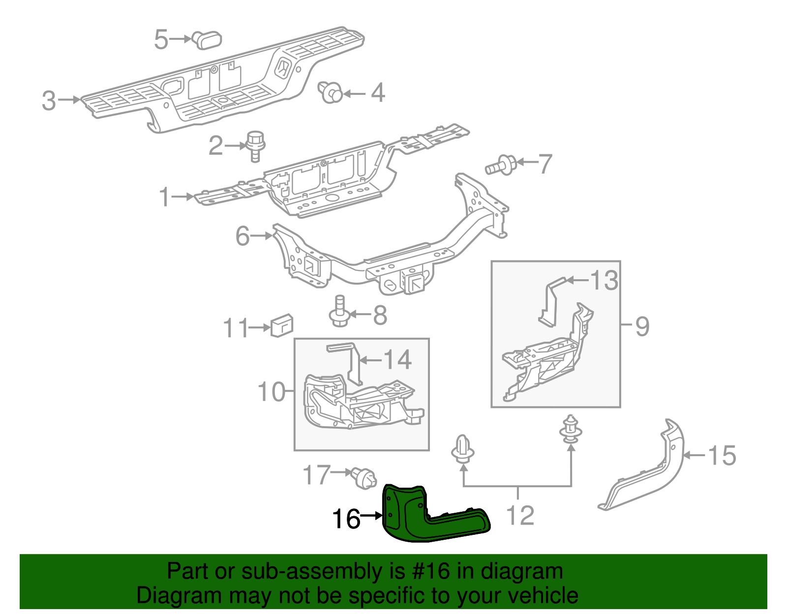 Toyota Parts Bumper Cover (Left, Rear) 52156-04900 | Toyota Parts ...