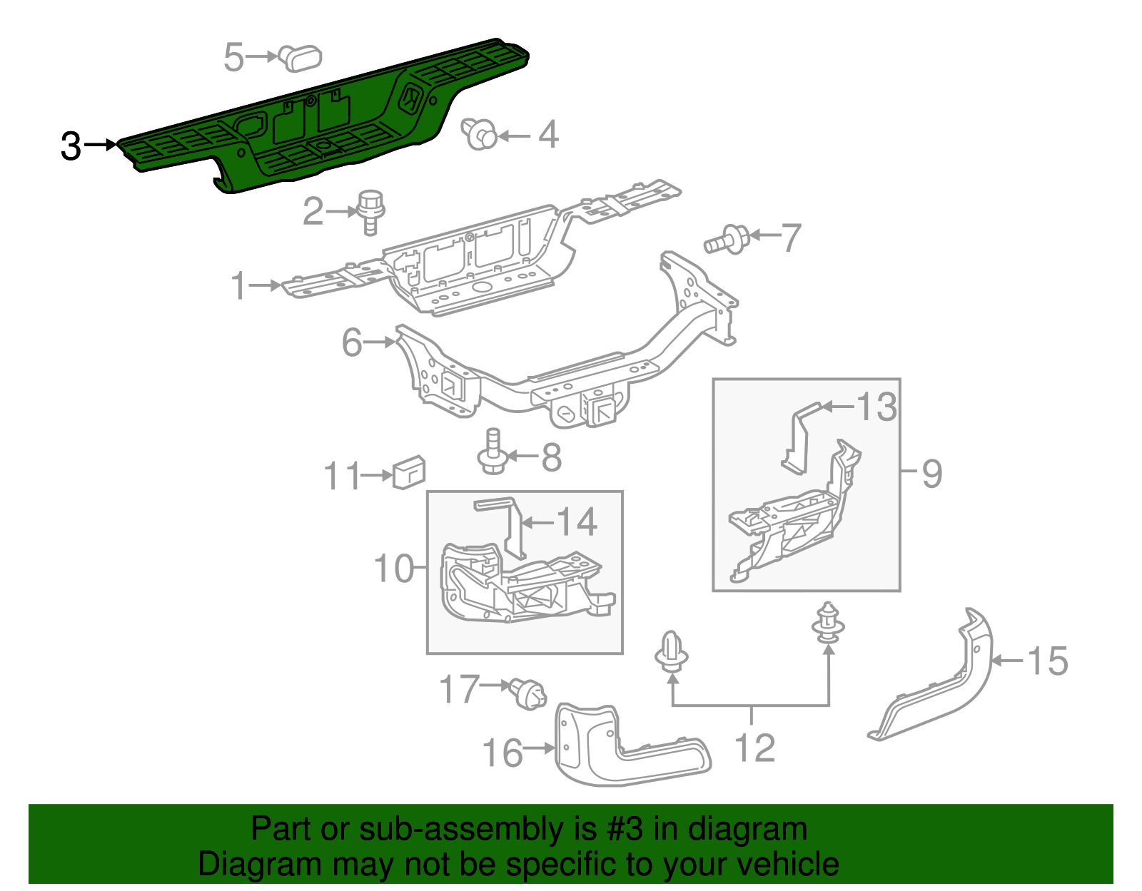 2016-2023 Toyota Tacoma Bumper Step Pad (Rear) 52057-04030 | Toyota ...