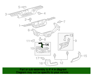 Genuine Toyota Bumper Corner Cover (Left, Rear, Upper) part# 52166 ...