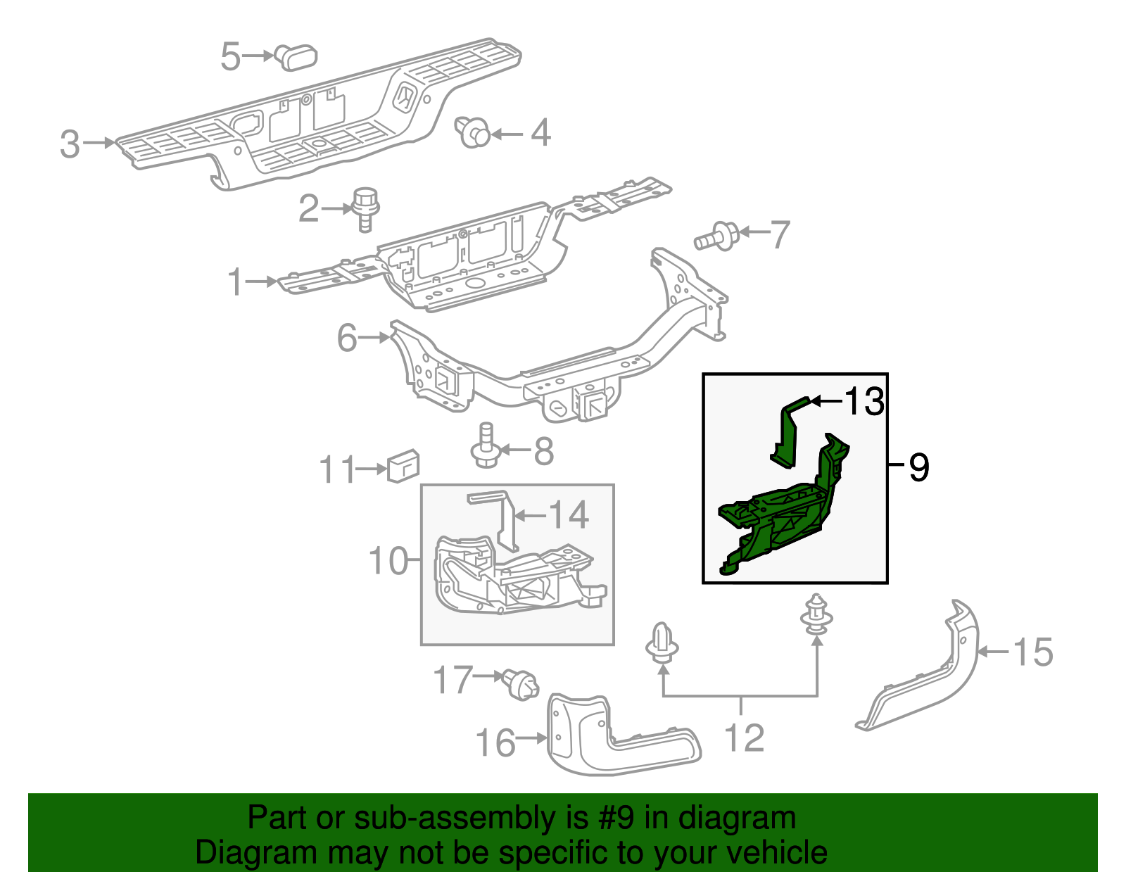 2016-2023 Toyota Tacoma Bumper Cover Support Rail (Right, Rear) 52153 ...