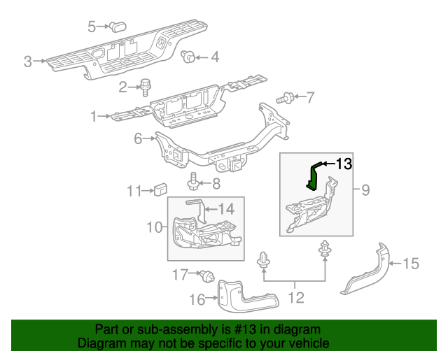 2016-2023 Toyota Tacoma End Support Cover 52165-04010 | Toyota Parts Center