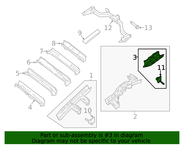 2013-2020 Nissan Pathfinder Rail End G5521-3JAMA | Nissan Parts ...