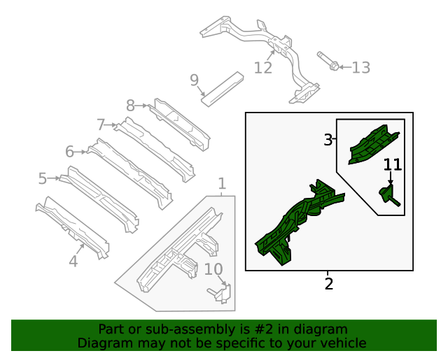 2013-2018 Nissan Pathfinder Rear Rail Assembly G5511-3JAMA | OEM Parts ...