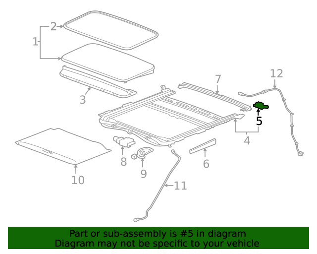 2019-2024 GM Sunroof Frame Bracket 84498583 GM | GMPartsDirect.com
