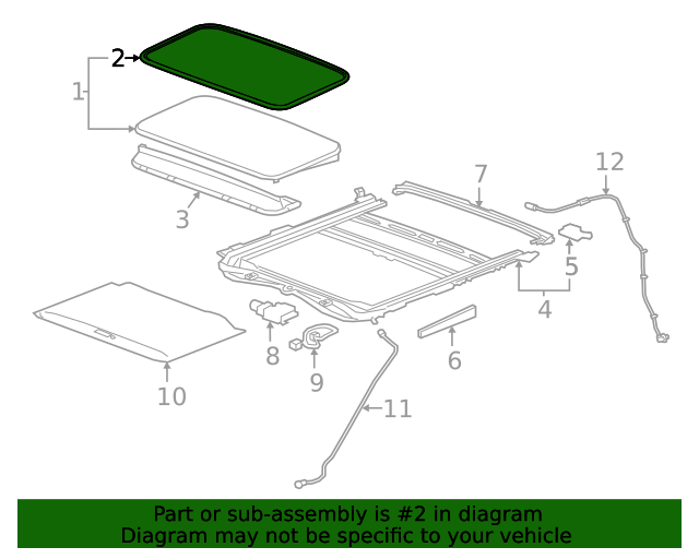 2019-2023 GM Sunroof Window Seal 84467944 GM | GMPartsDirect.com