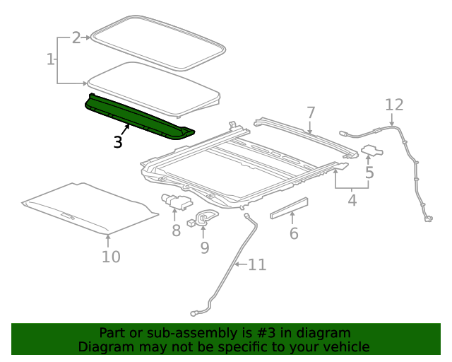 2019-2024 GM Sunroof Air Deflector 84467945 GM | GMPartsDirect.com