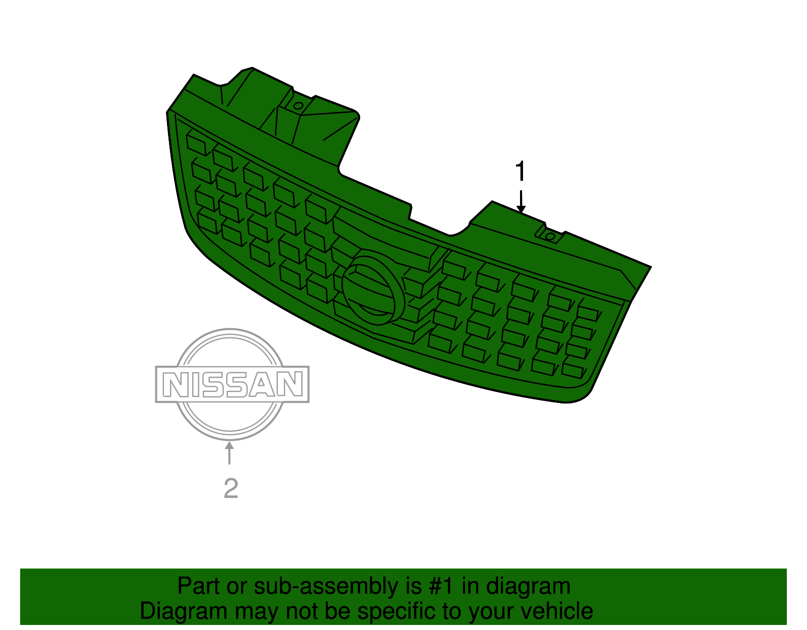 2010-2012 Nissan Sentra Grille 62070-ZT50A | Nissan Parts Central