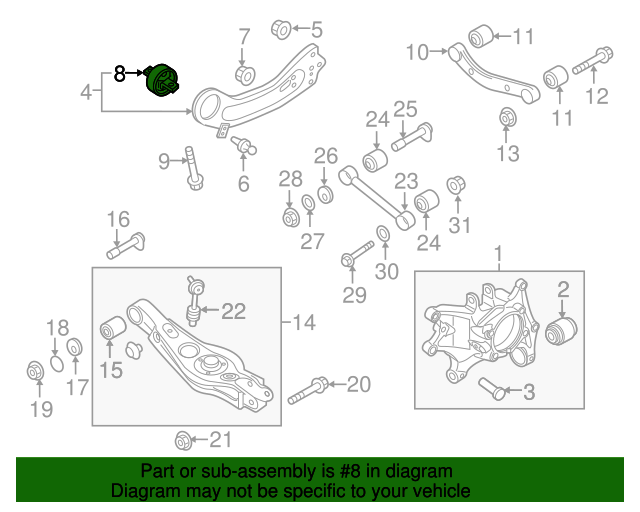 2016-2020 Kia Sorento Trailing Arm Bushing 55275-C5000 | TascaParts.com