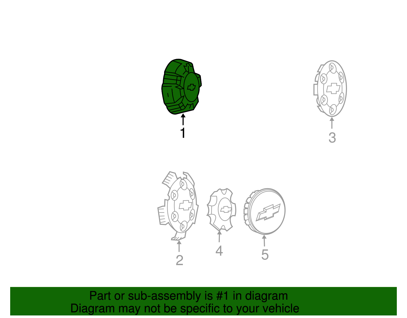 09595905 - 2004-2012 Chevrolet Colorado - Hub Cap with Bowtie Logo | My ...