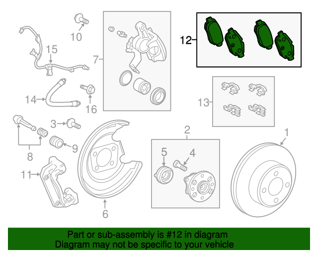 04466-52170 - Brake Pads Rear - 2012-2018 Toyota Yaris ...