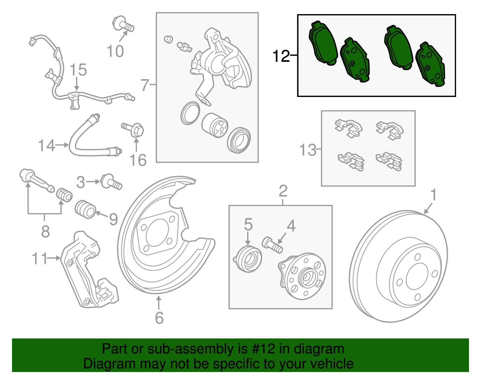 2012-2018 Toyota Yaris Brake Pads Rear 04466-52170 | Toyota Parts Center