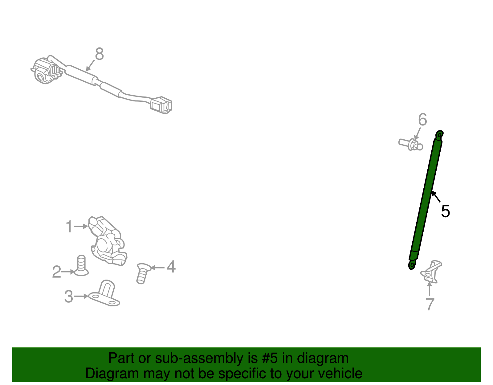 74820-TLA-A01 - Stay Assembly R Tailgate Open - 2017-2020 Honda CR-V ...