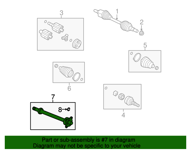 2007-2017 GM Front Wheel Drive Intermediate Shaft 20899365 GM ...
