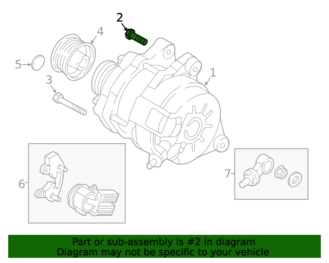 2006-2021 Mazda Alternator Bracket Bolt RF71-18-W26 | TascaParts.com