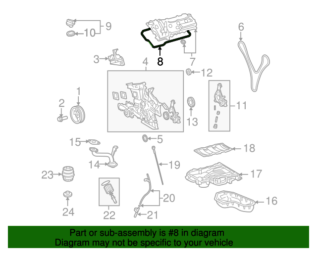 11213-0P010 - Valve Cover Gasket 2007-2018 Lexus | Lexus of Stevens ...