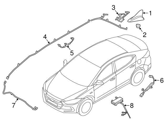 2019 2020 Hyundai Elantra Antenna Assembly 96210 F3700 S3B OEM Parts Online