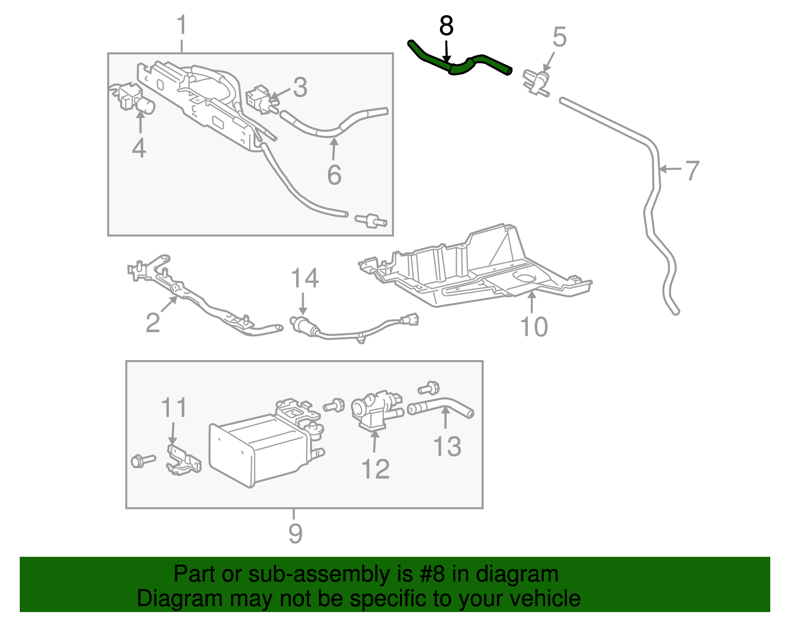 23826-AA010 - Evaporative Emissions System Line or Fuel Vapor Hose 2004 ...