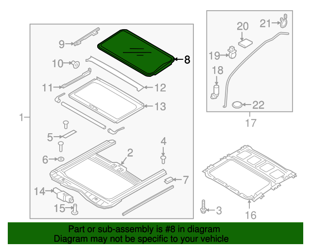 81610-G5000 - Sunroof Glass 2017-2022 Kia | Kia.Parts Store