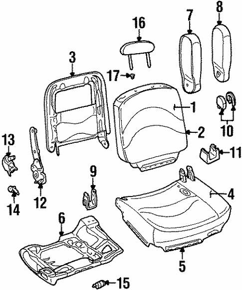 Front Seat Components for 1999 Mercury Grand Marquis | QuirkParts