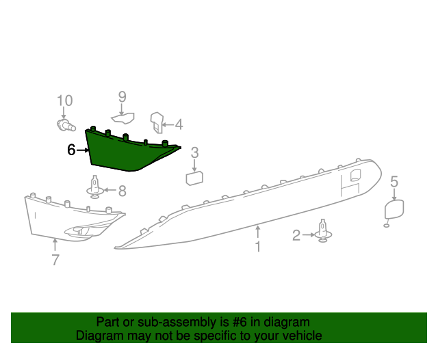 2016-2018 Toyota Prius Bumper Corner Cover 52566-47900 | Toyota Parts ...