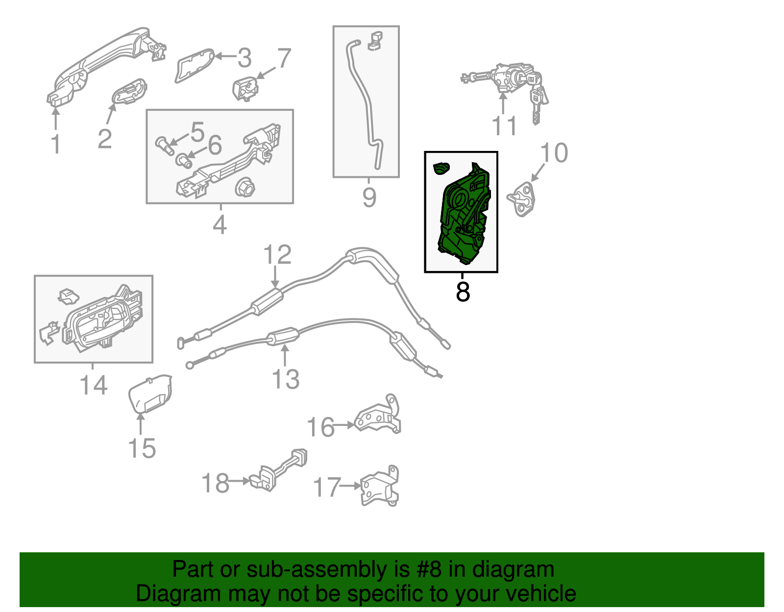 2013-2017 Honda Lock Actuator 72110-T0A-A21 | Retail Performance Auto Parts