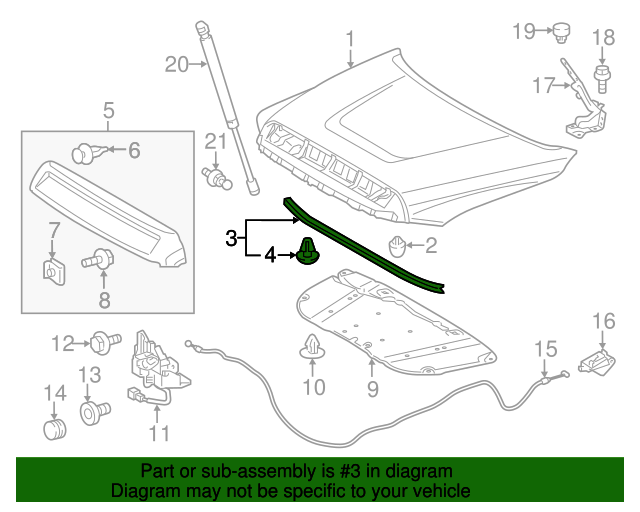 2007-2021 Toyota Seal 53381-0C020 | OEM Parts Online