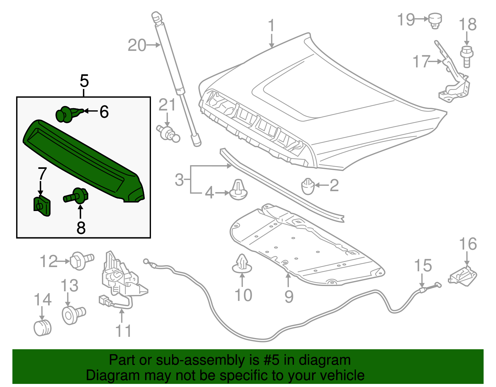 2014-2021 Toyota Tundra Hood Molding 76180-0C030-A0 | Toyota Parts Center