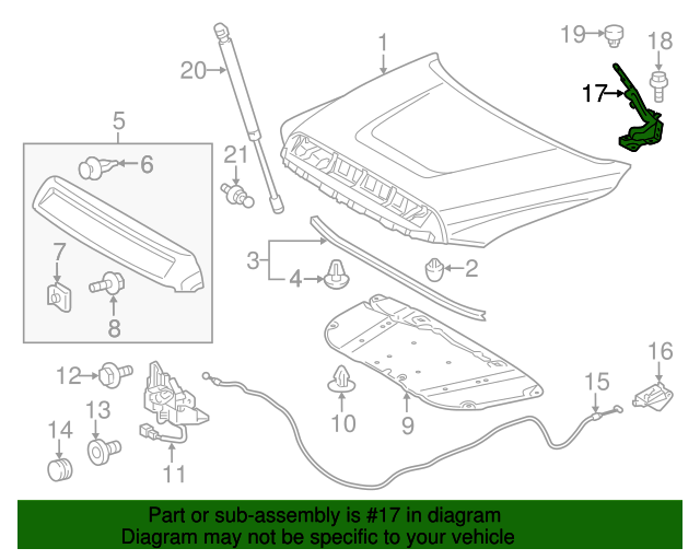 2014-2021 Toyota Tundra Hinge 53410-0C030 | Toyota Parts Center