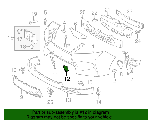 2013-2015 Lexus Hole Cover 52128-48913 | OEM Parts Online