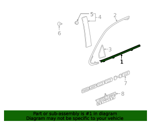 2020-2025 GM Front Driver Side Door Window Belt Reveal Molding 84832775 ...