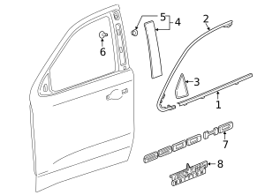 2020-2024 GM Front Passenger Side Door Window Belt Reveal Molding ...