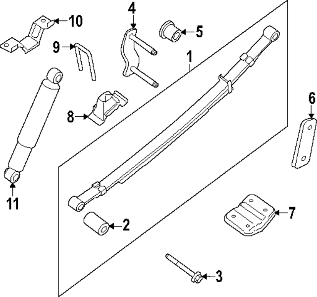 55020-9BU6D - Leaf Spring Assembly - 2024 Nissan Frontier | Nissan OEM ...