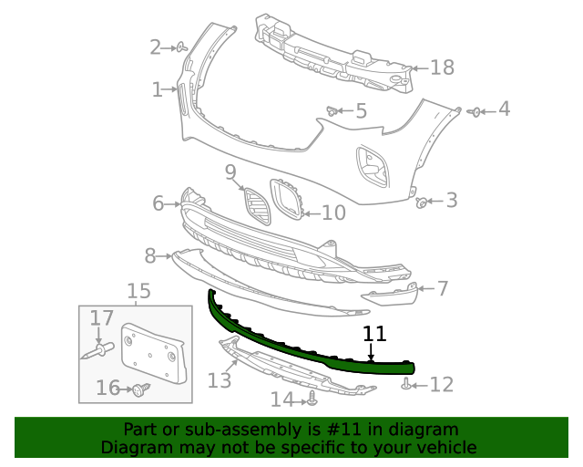 Front Bumper Fascia Air Deflector 85133590 | GMPartsDirect.com