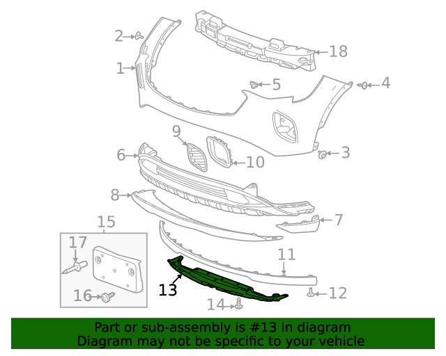 84879873 - Front Bumper Fascia Lower Stiffener 2021-2023 Buick Envision ...