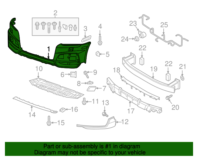 2018 Audi Bumper Cover 8U0-807-065-AB-GRU | Audi USA Parts