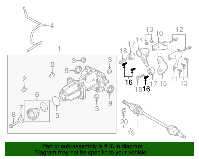 Genuine OEM Ford Part - Lower Control Arm Mount Bolt W500442-S439 ...