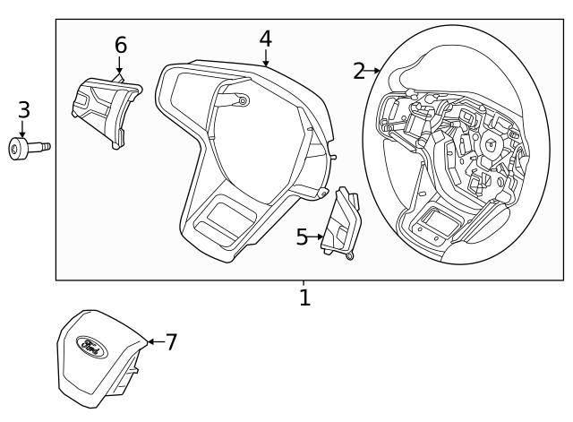 2021 Ford Bronco Steering Wheel M2DZ-3600-AB | TascaParts.com